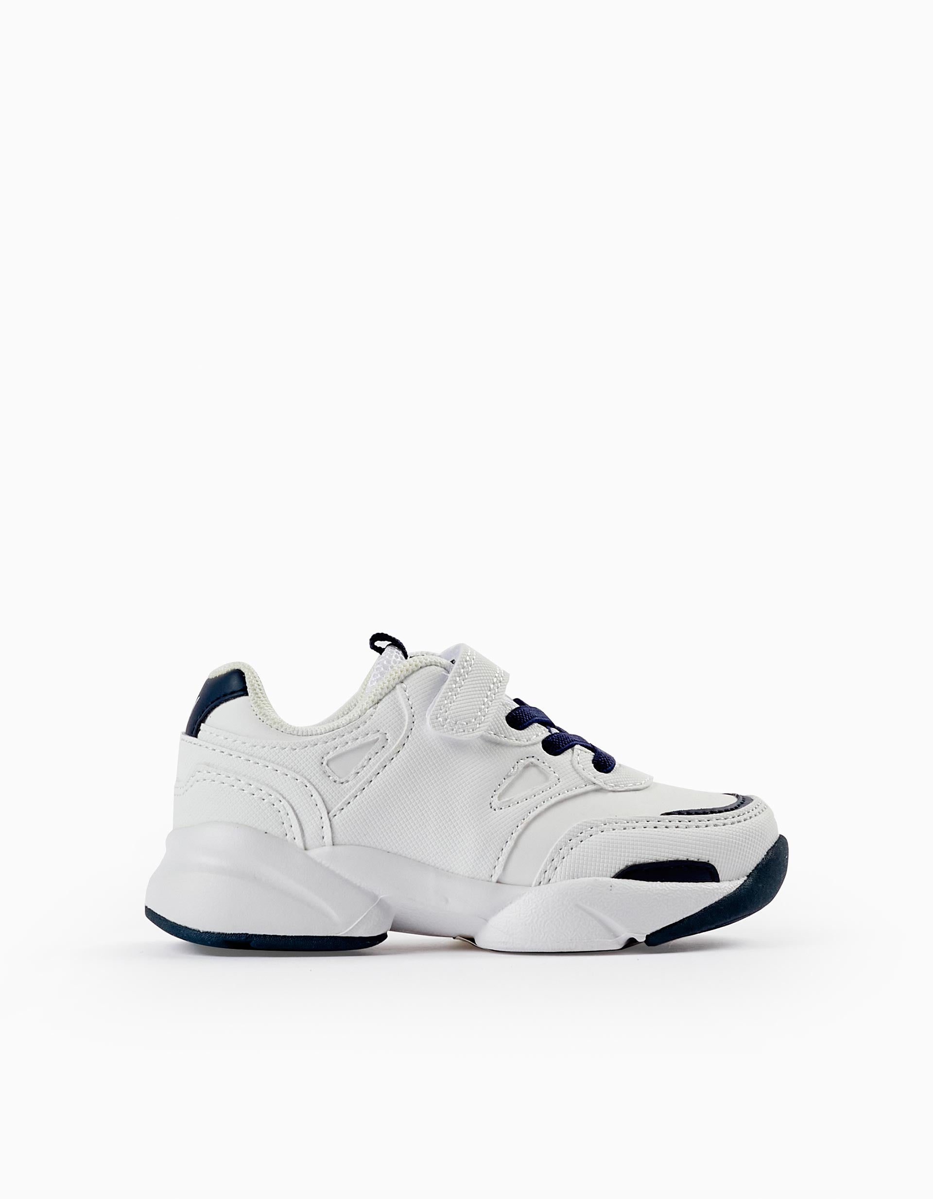 Trainers for Baby Boy, White/Dark Blue – Ziddy KSA