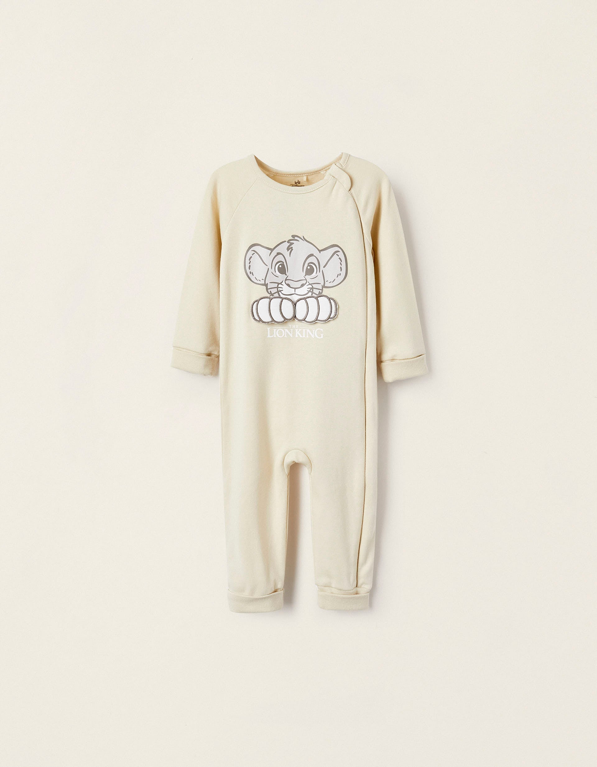 Cotton Babygrow with 3D Paw Prints for Baby Boy 'Lion King', Beige – Ziddy KSA