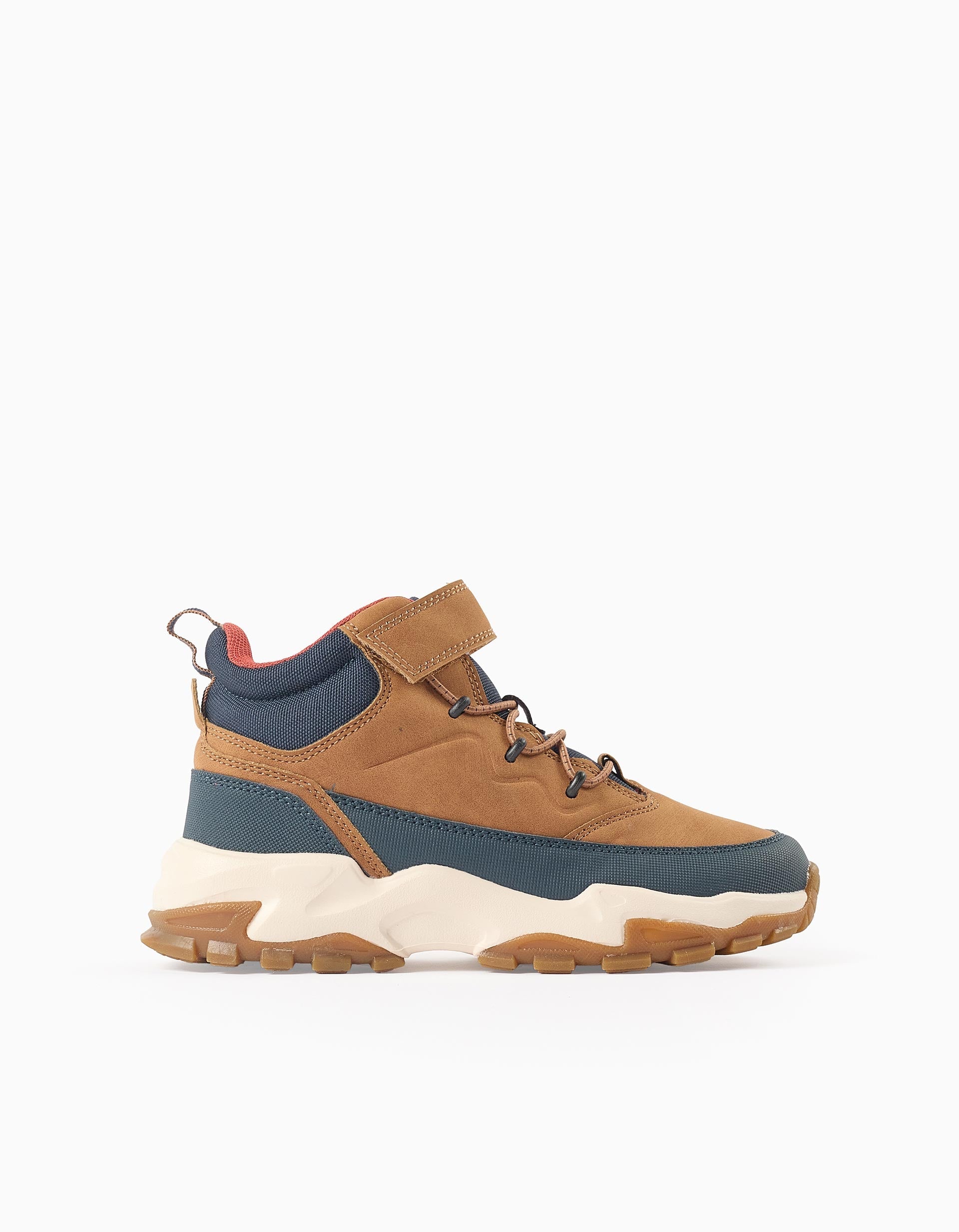 Superlight Runner Mountain Boots for Boys, Camel/Blue| Ziddy KSA